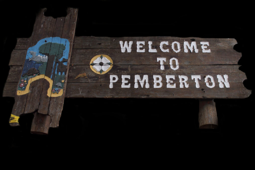 Welcome to Pemberton sign - Pemberton Museum & Archives Society